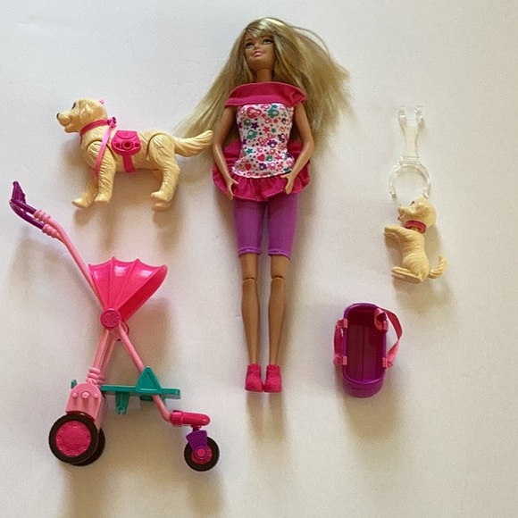 Mattel | Toys | Barbie Stroll N Play Pups Play Set With Barbie Doll 2 ...